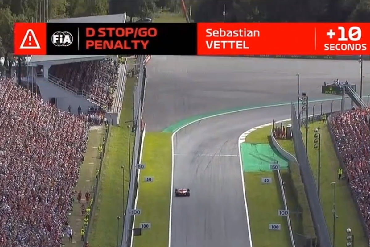 VIDEO: Vettel ontvangt 10 seconden stop and go penalty - GPFans.com
